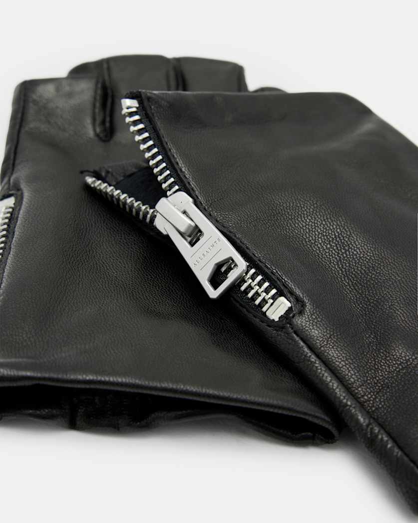 Charly Leather Fingerless Gloves BLACK/ANTQ NICKEL | ALLSAINTS Canada